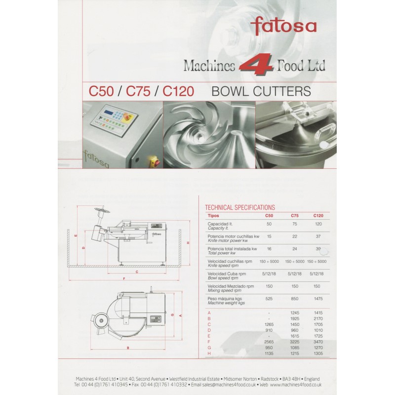 Fatosa 120 litre Bowl Cutter